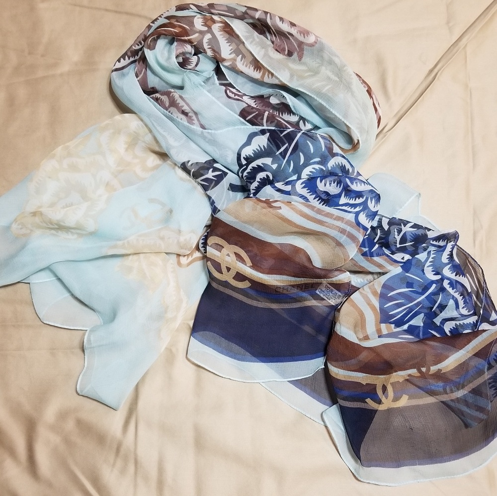 Vintage Authentic Chanel Scarf Pretty Colorful - Gem
